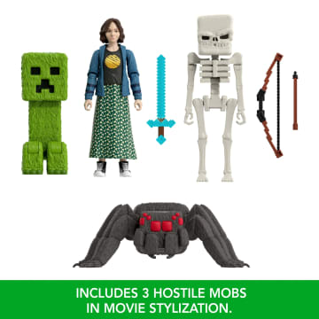 Minecraft Overworld Encounters Pack with 4 Action Figures & 3 Accessories Inspired by the Movie ...