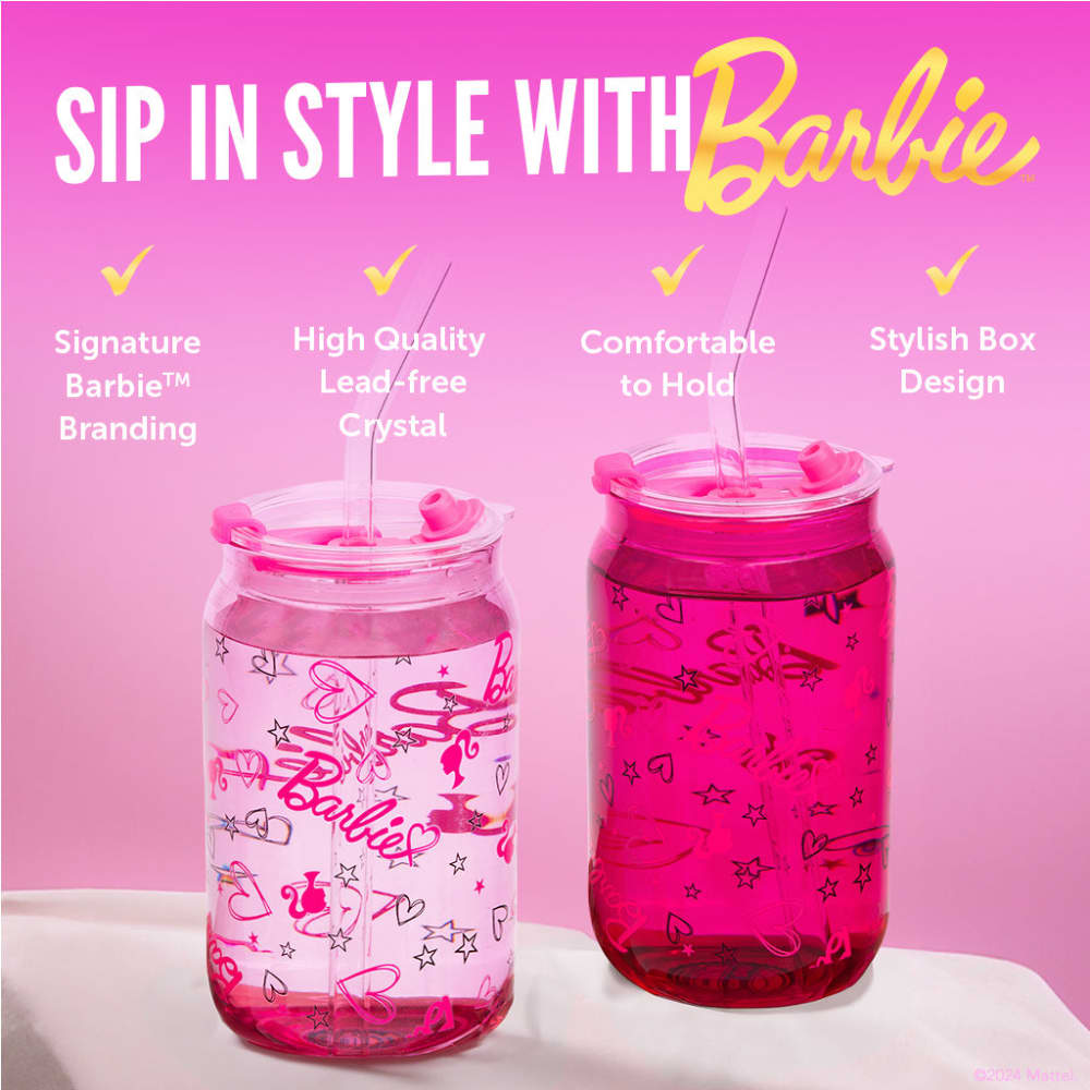 Barbie™ X Dragon Glassware® Love Out Loud Drinking Glasses | Mattel ...