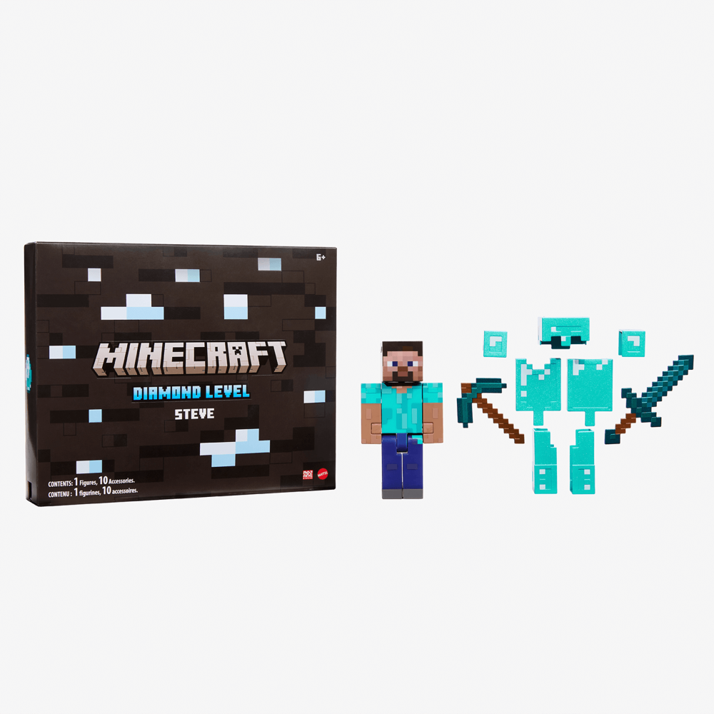 Minecraft Diamond Level Steve Collector Action Figure | Mattel Creations
