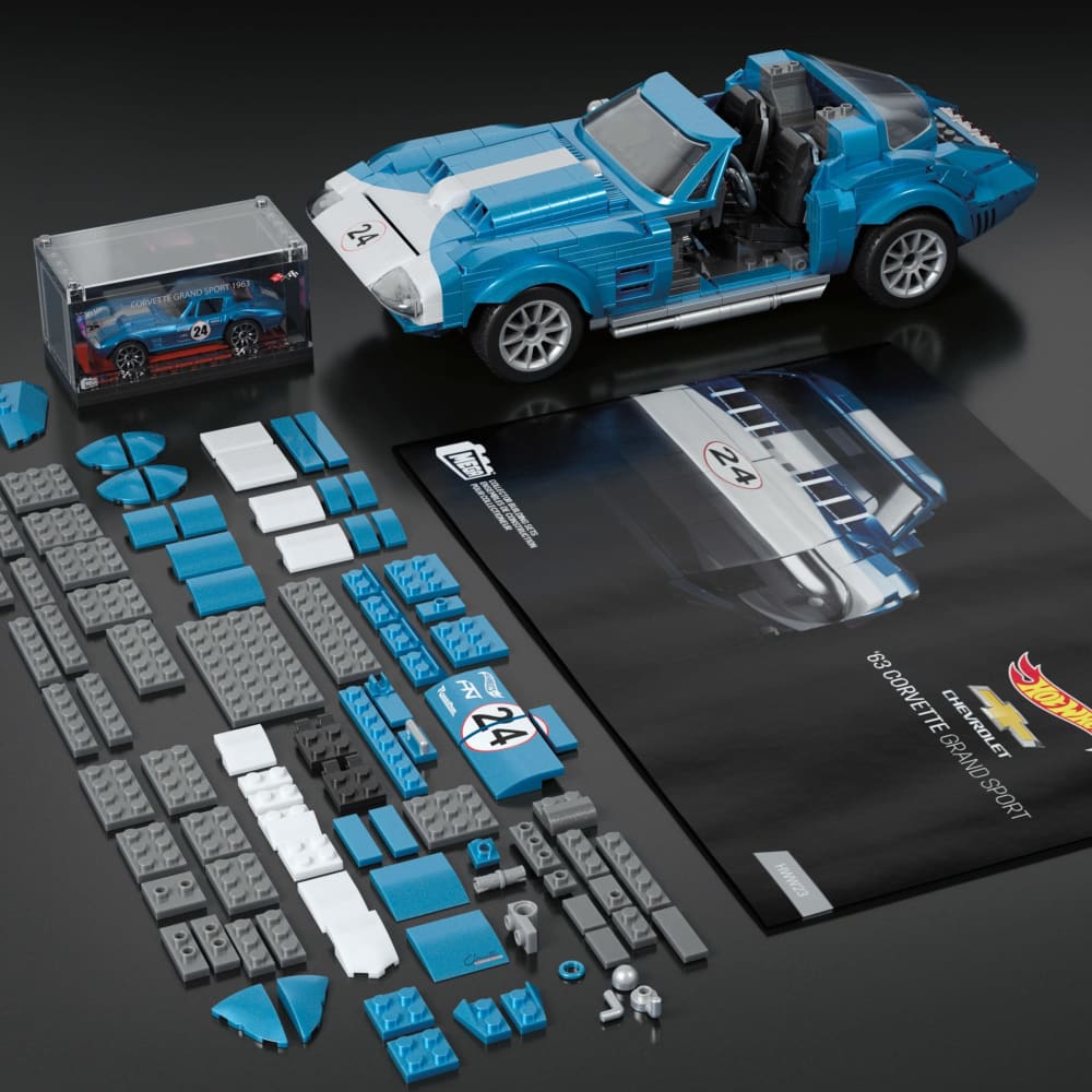 MEGA Hot Wheels 63 Corvette Grand Sport Race Car Building Kit | Mattel ...