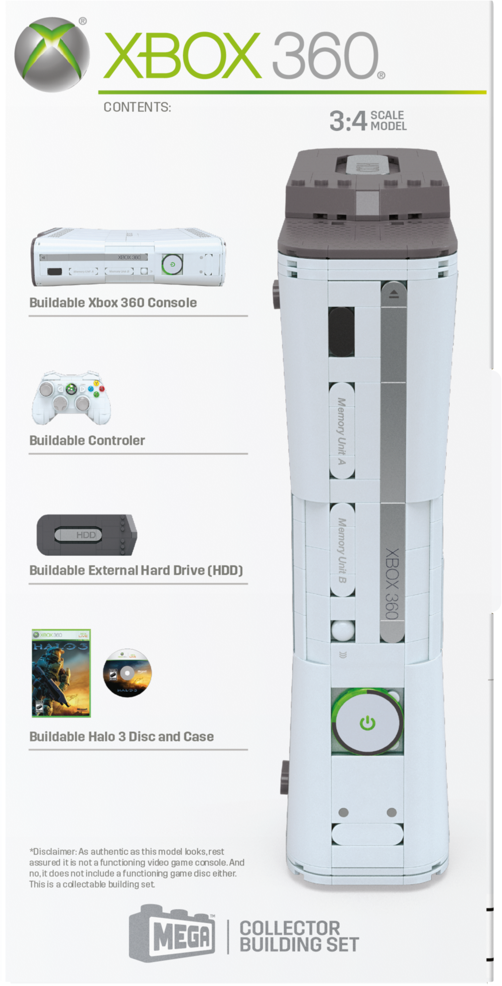 MEGA Microsoft Xbox 360 Replica Building Toy Kit | Mattel Creations