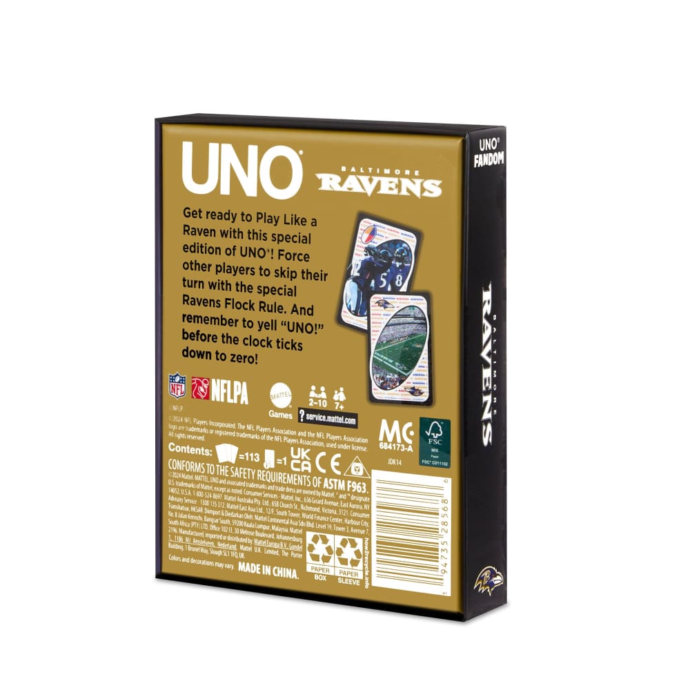 UNO Fandom NFL Baltimore Ravens Game Deck | Mattel Creations
