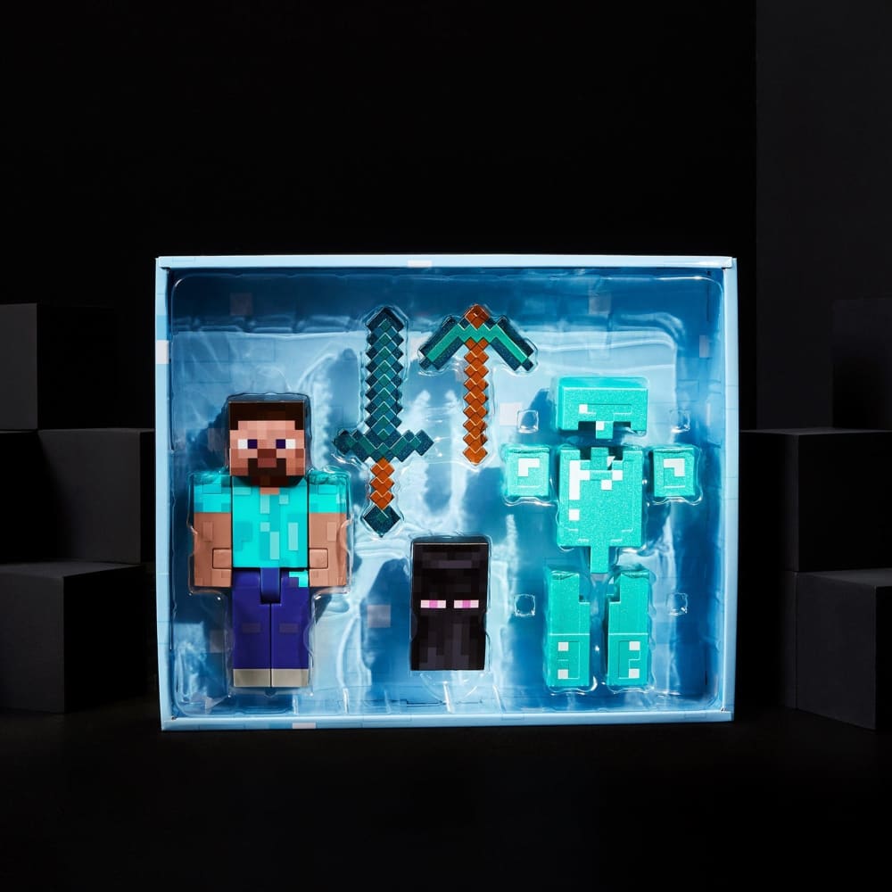 Minecraft Diamond Level Steve Collector Action Figure | Mattel Creations