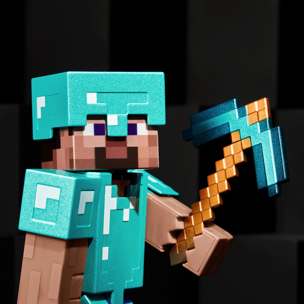Minecraft Diamond Level Steve Collector Action Figure | Mattel Creations