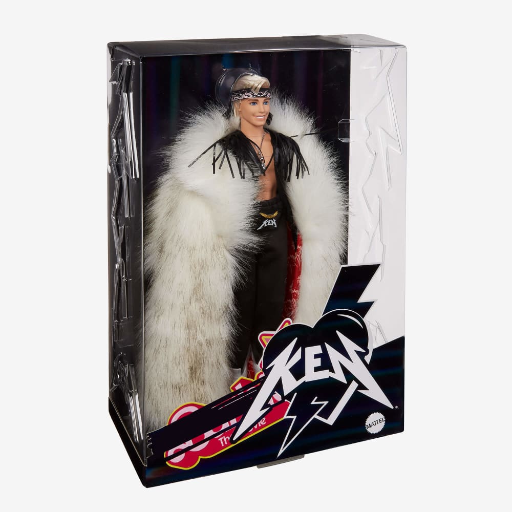Ken Doll in Faux Fur Coat and Black Fringe Vest – Barbie The Movie ...