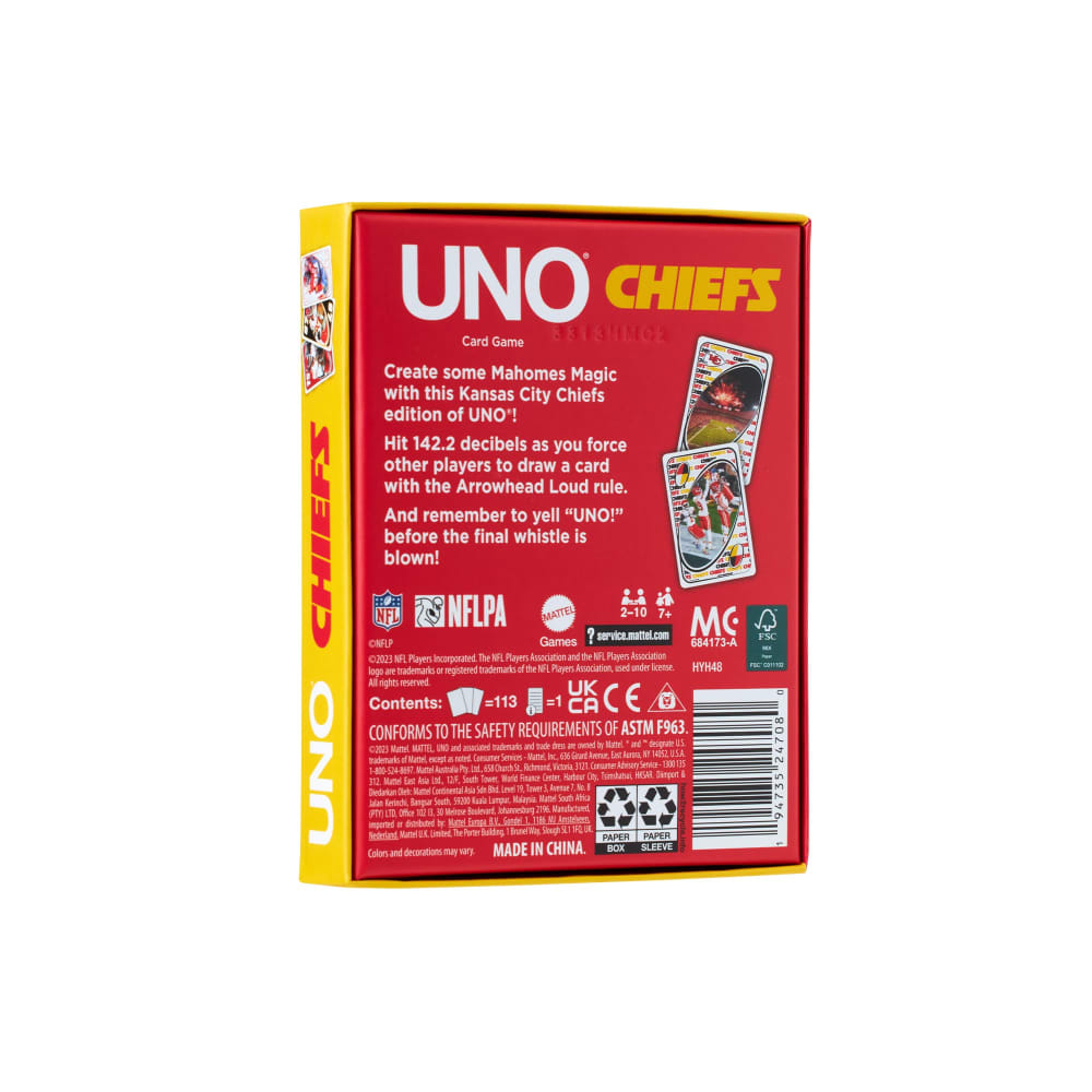 UNO Fandom NFL Chiefs Game | Mattel Creations