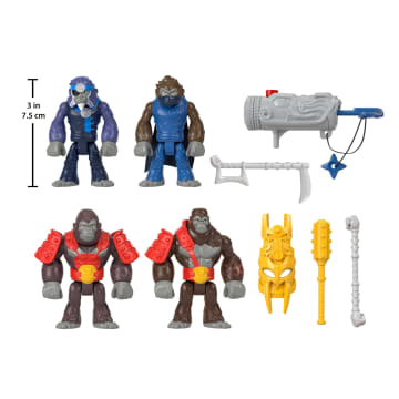 Imaginext Boss Level Gorilla vs Monkey Army Action Figure Set with ...