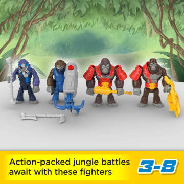 Imaginext Boss Level Gorilla vs Monkey Army Action Figure Set with ...