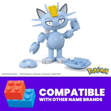 MEGA Pokémon Alolan Meowth Building Toy Kit, Poseable Action Figure (28 ...