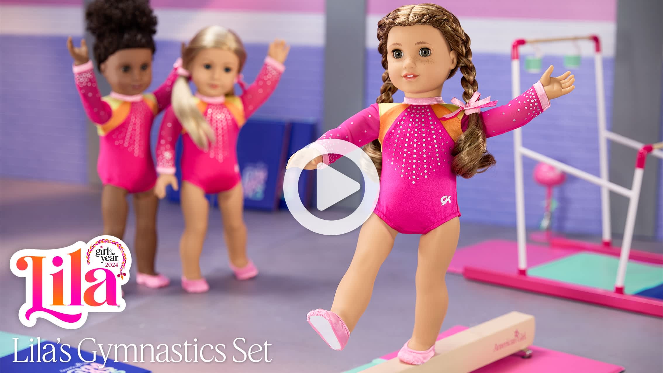 American girl doll gymnastics videos store