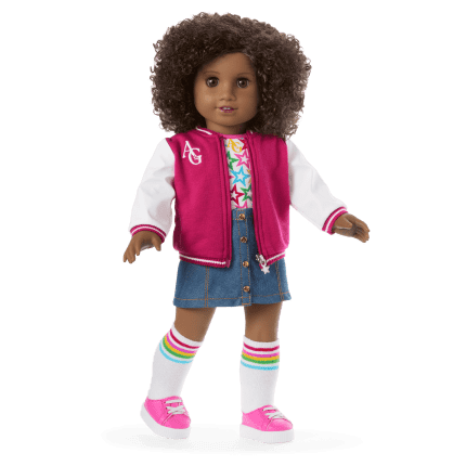 Truly Me™ 18-inch Doll #112 with curly dark-brown hair| American Girl®