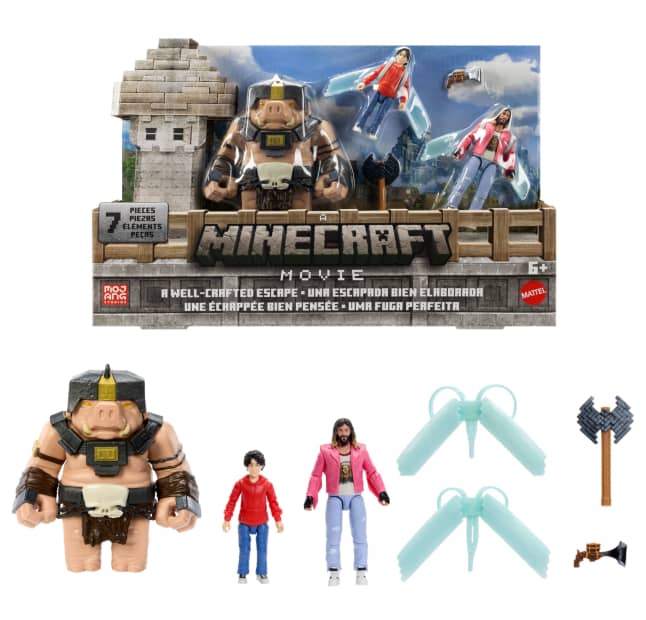 Minecraft A Well-Crafted Escape Figure Pack with 3 Action Figures & 4 ...