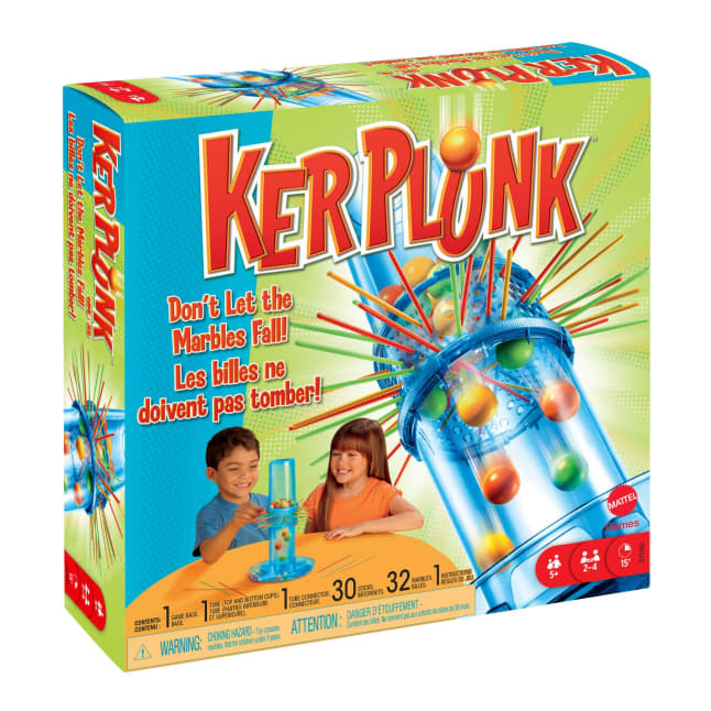 Ker Plunk Marbles Classic Stack Toy for 2-4 Players Ages 5 and Up | Mattel