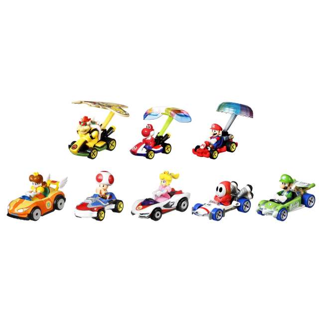 Hot Wheels Super Mario Character Car 8-Pack | Mattel
